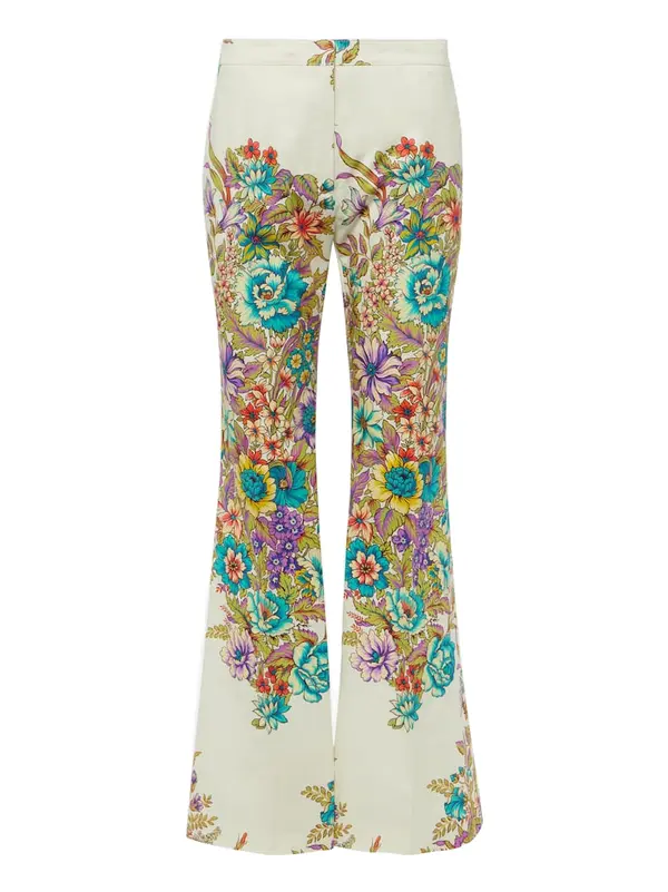 Etro Floral Flared Pants - Multicoloured