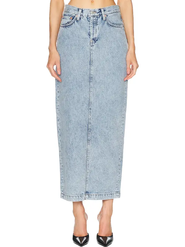 Wardrobe.NYC Column Denim Skirt - Blue