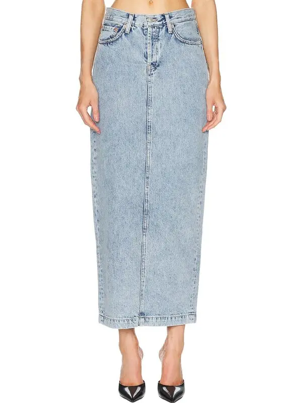 Wardrobe.NYC Column Denim Skirt - Blue