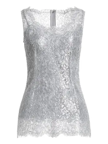 Dolce & Gabbana Lace Metallic Top - Silver