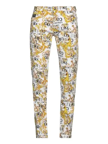 Versace Straight Leg Cotton-blend Pants - White
