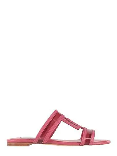 TOD'S Leather And Plastic Flat Sandals - Garnet