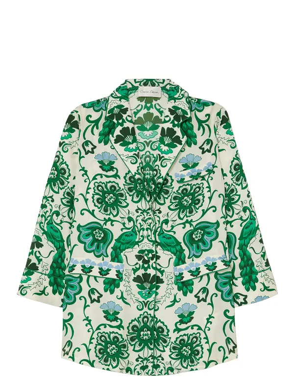 Cara Cara Venezia Printed Silk-twill Jacket - Green