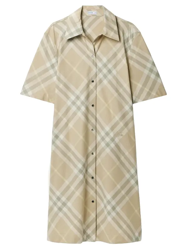 Burberry Checked Cotton-gabardine Shirt Dress - Yellow