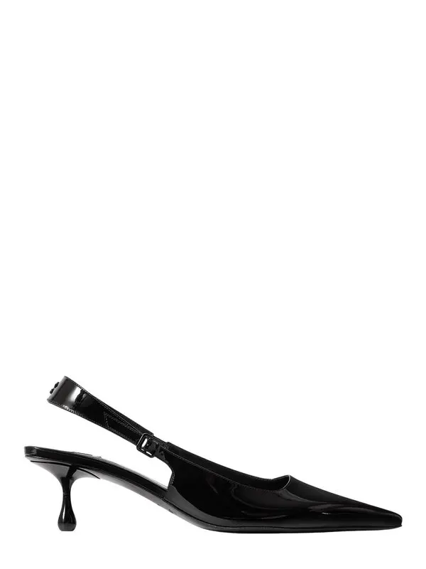 JIMMY CHOO Amel 50 Patent-leather Slingback Pumps - Black