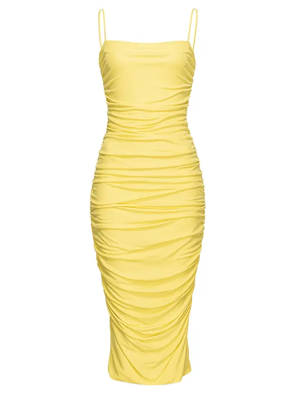 Pinko Forza Ruched Dress - Yellow