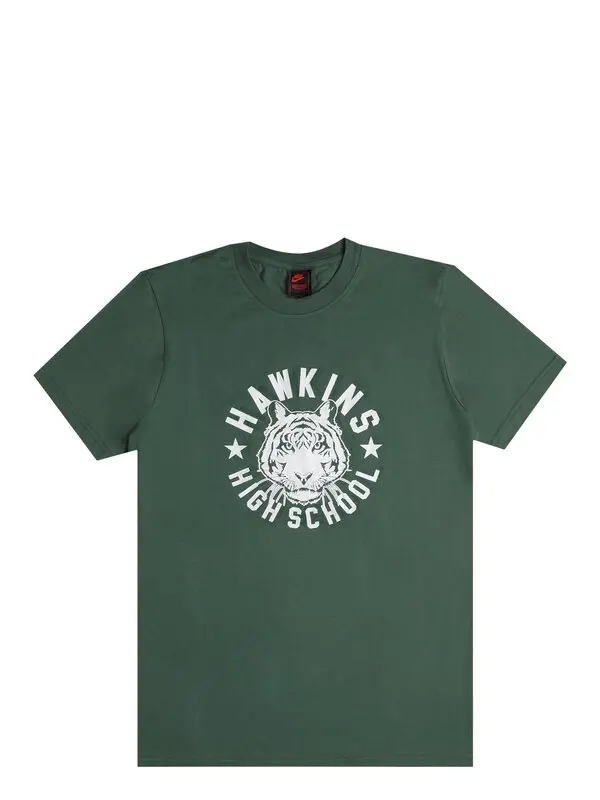 Nike X Stranger Things Hawkins High Tee 'fir/sail - Green