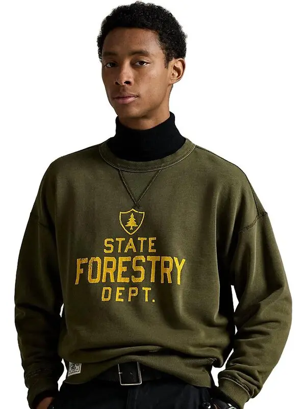 Ralph Lauren Vintage Fit Fleece Graphic Sweatshirt - Company Olive