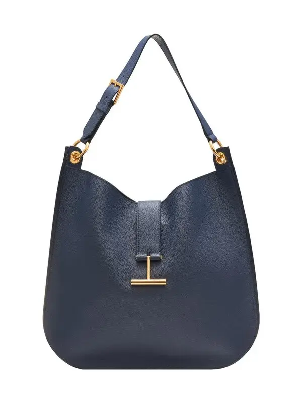 TOM FORD Large Tara Leather Hobo Bag - 1l087 Denim Blue