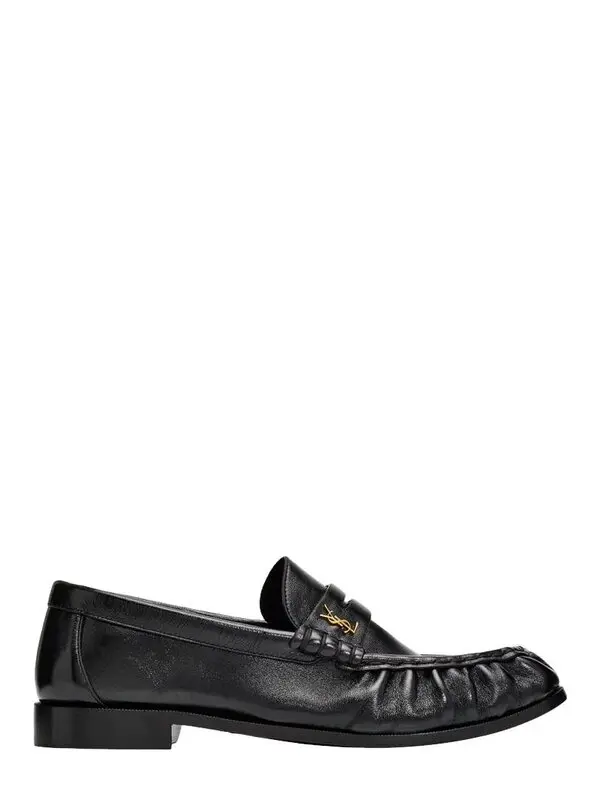 Saint Laurent Le Leather Penny Loafers - Nero