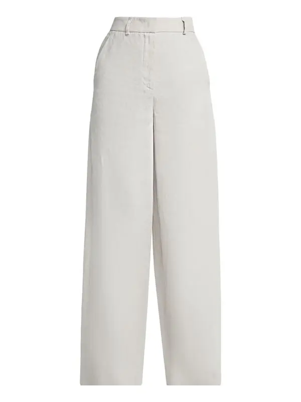 Giorgio Armani Straight-leg Linen Trousers - Gray