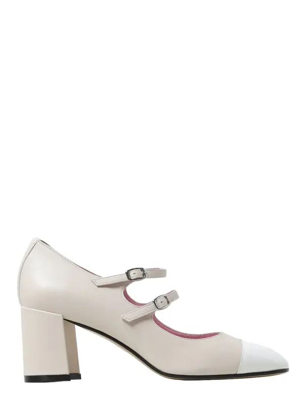 CAREL Mary Jane Nappa Pumps With Buckles - Beige