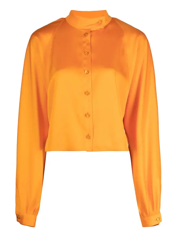 GENNY Band-collar Blouse - Orange