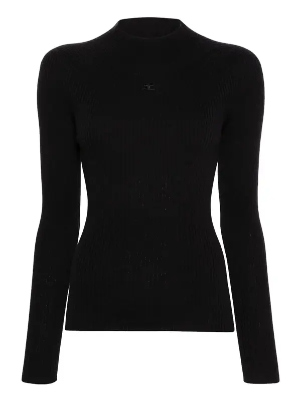 COURREGES Solar Ribbed Jumper - Black
