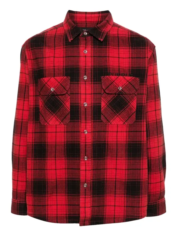 PURPLE BRAND Flannel Long-sleeve Shirt - Red