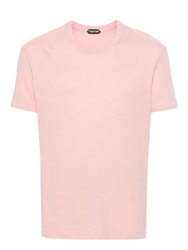 TOM FORD Logo-embroidered Mélange T-shirt - Pink
