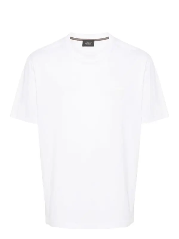 Brioni Embroidered-logo Cotton T-shirt - White