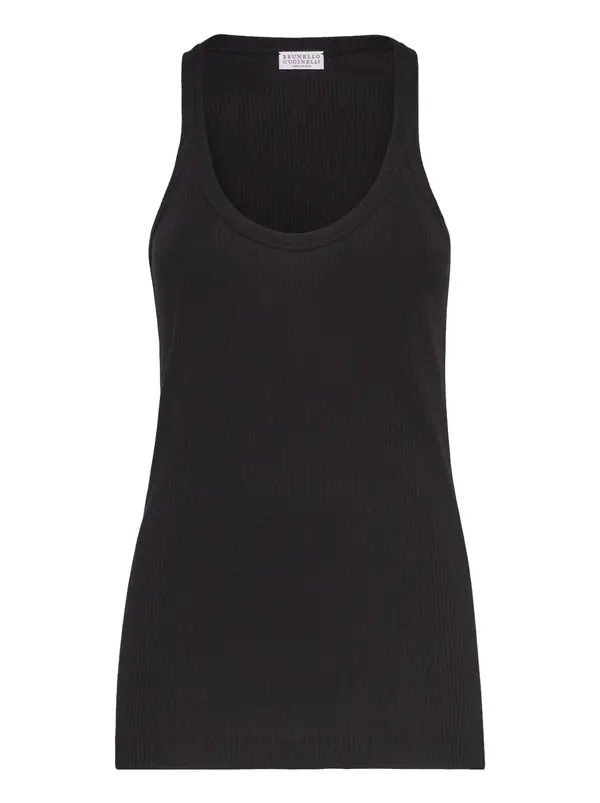 Brunello Cucinelli Ribbed Tank Top - Black