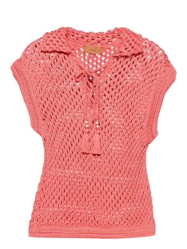 Alanui Cotton Knit Top - Pink