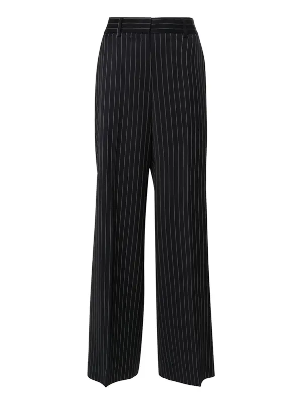 MSGM High-waisted Pinstripe Trousers - Blue