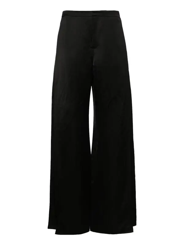 Ralph Lauren Satin Wide-leg Trousers - Black