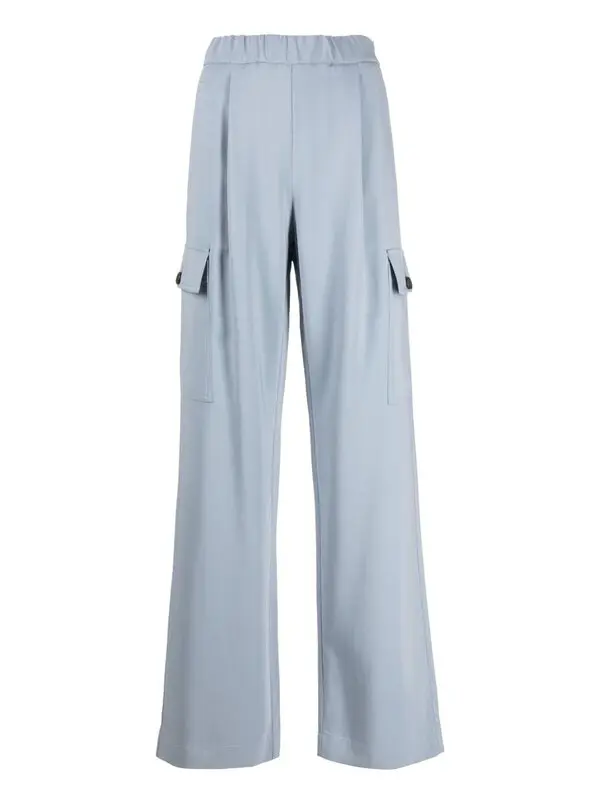 Lorena Antoniazzi Cargo Wide-leg Trousers - Blue