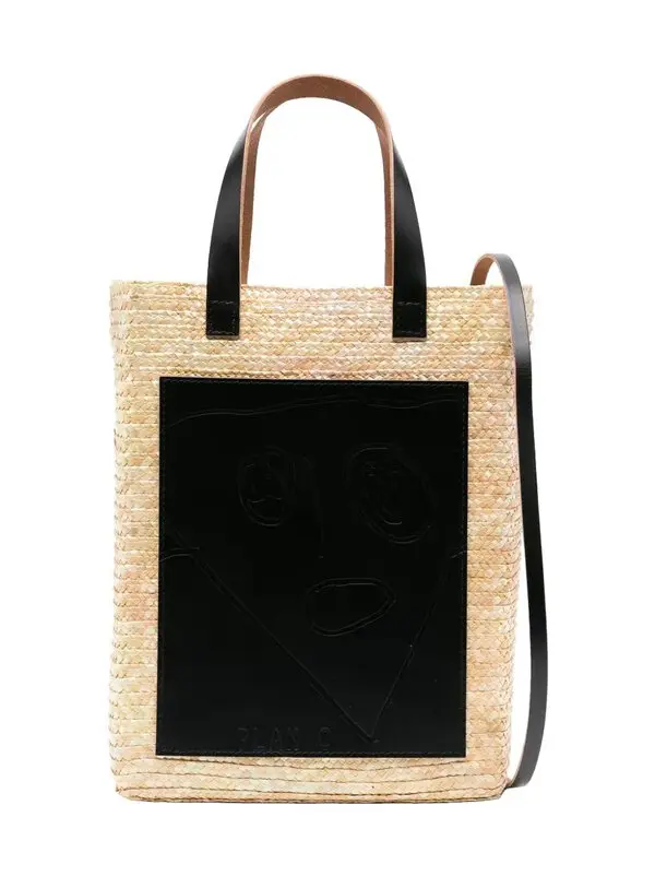 Plan C Pili And Bianca Straw Tote Bag - Neutrals