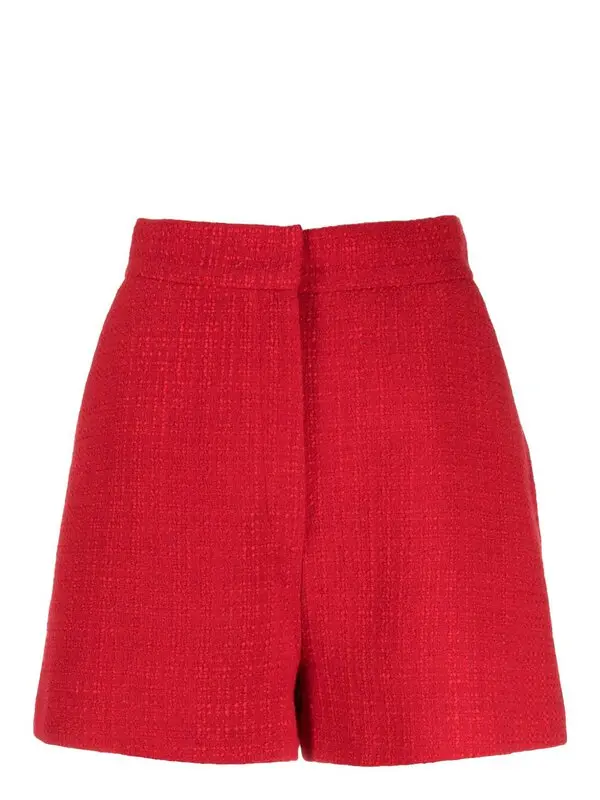 Elie Saab High-rise Tweed Shorts - Red
