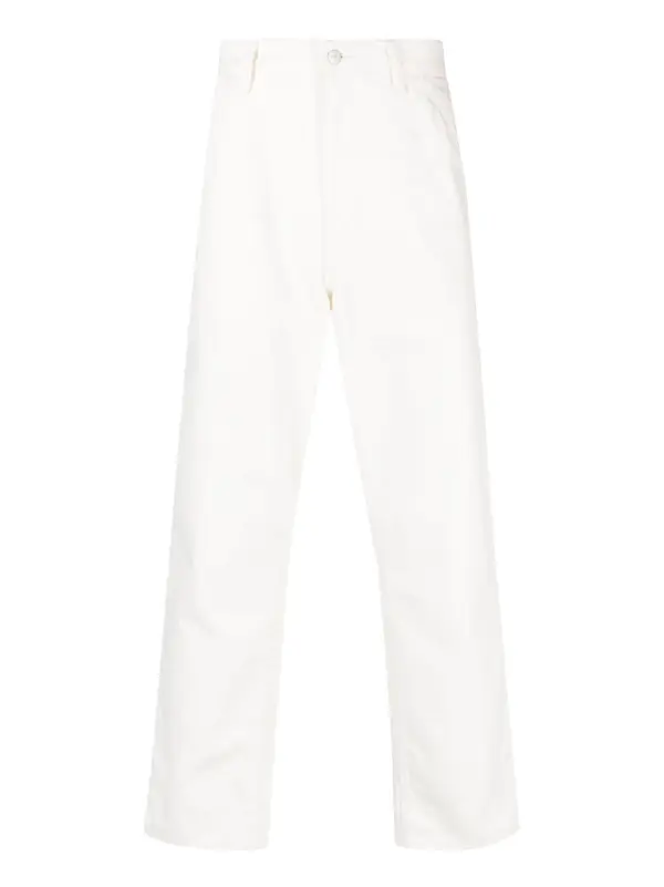 Carhartt Work In Progress Logo Patch Straight-leg Trousers - Neutrals