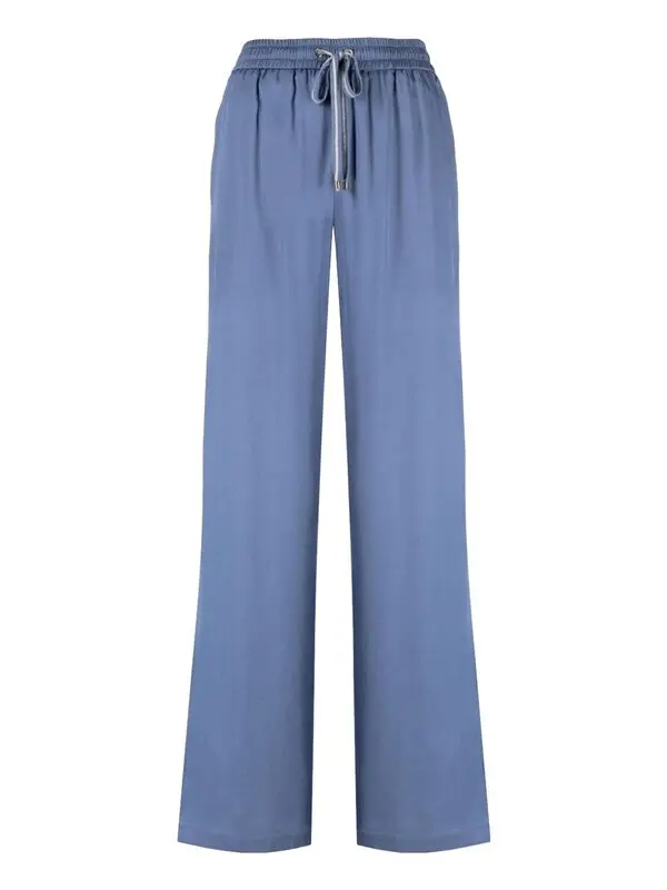 Lorena Antoniazzi Satin Wide-leg Trousers - Blue