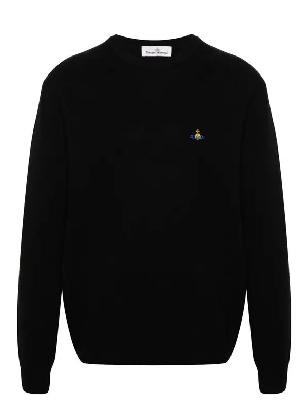 VIVIENNE WESTWOOD Orb-embroidery Knit Jumper - Black