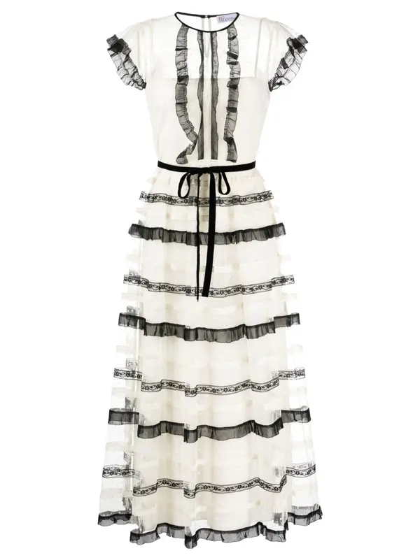 Red Valentino Tulle D'esprit Midi Dress - Neutrals