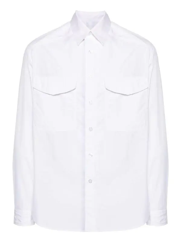 MORDECAI Striped-print Poplin Shirt - White