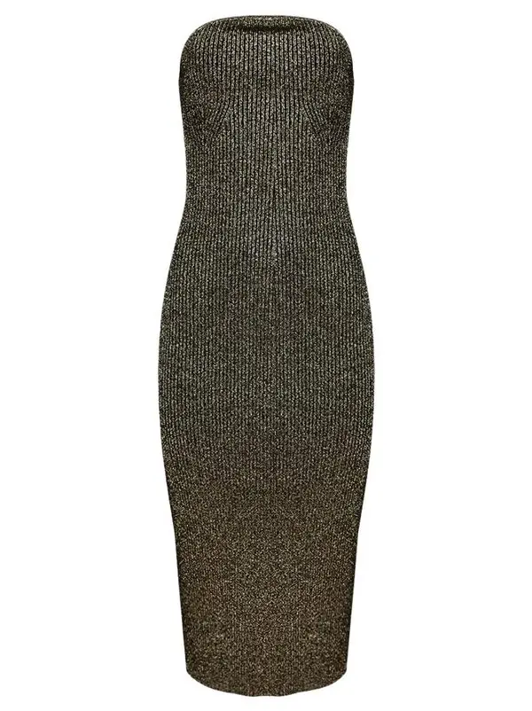 Khaite Rumer Knit Dress - Gold
