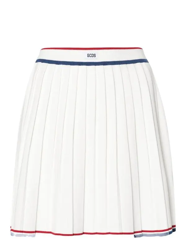 Gcds Pleated Knit Mini Skirt - White