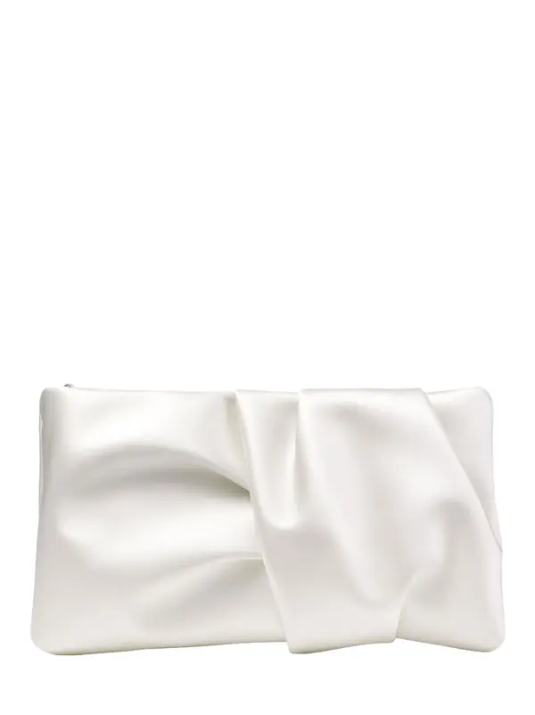 JIMMY CHOO Bonny Gathered Clutch Bag - White