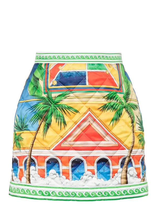Casablanca Triomphe D'orange Quilted Mini Skirt - White