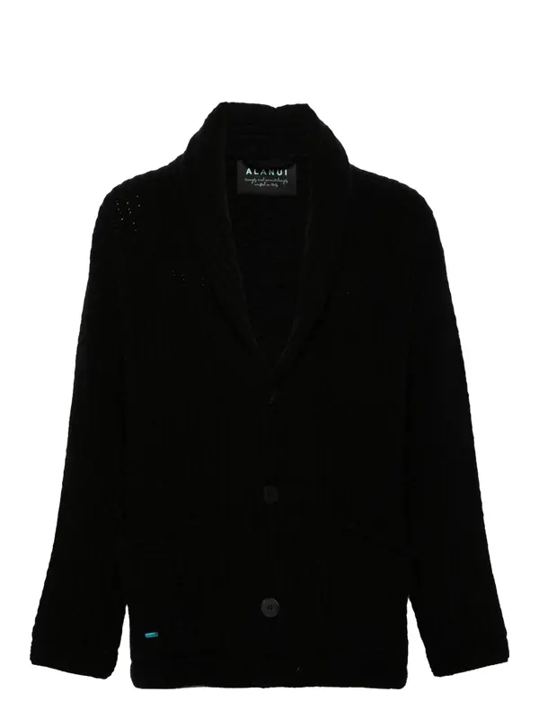Alanui Ribbed Knit Cardigan - Black