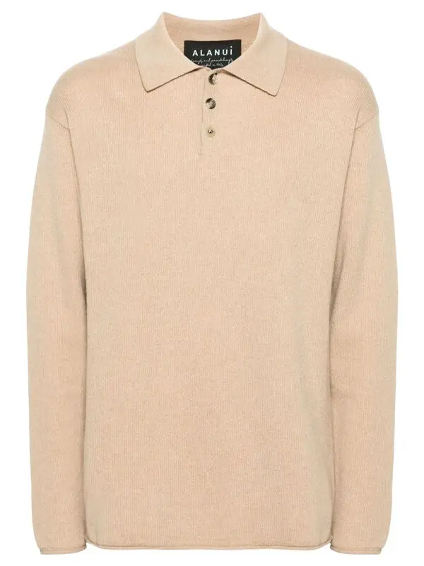 Alanui Ribbed Polo Top - Neutrals