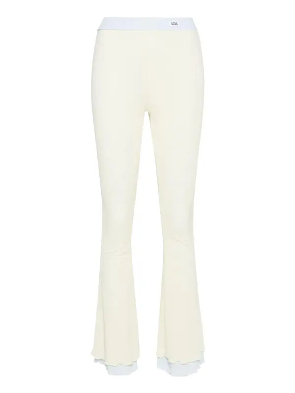 Gcds Layered Flared Trousers - Yellow