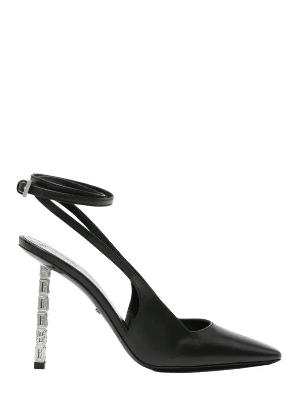 Gcds 120mm Slingback Leather Pumps - Black