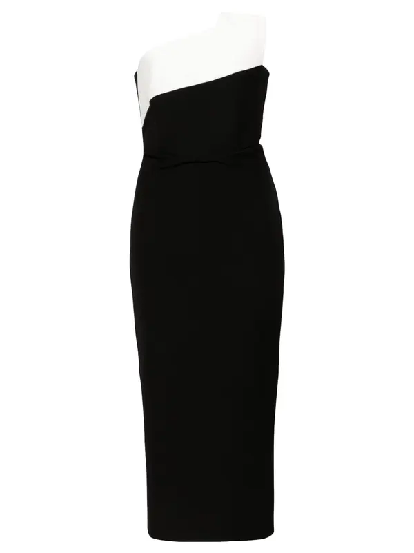 Roland Mouret Draped Crepe Midi Dress - Black