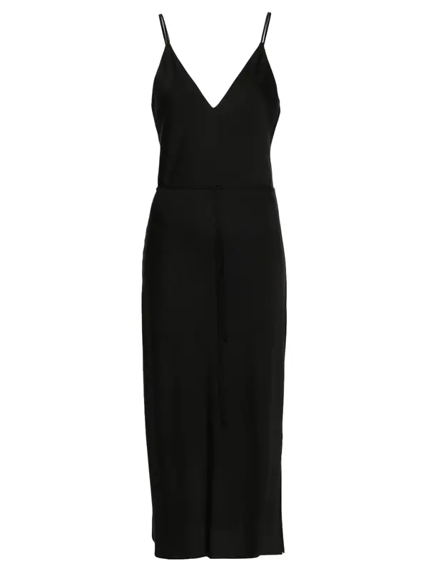 Calvin Klein Crepe De Chine Midi Dress - Black