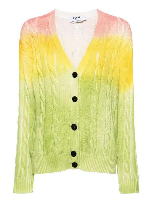 MSGM Cable-knit Cardigan - Yellow