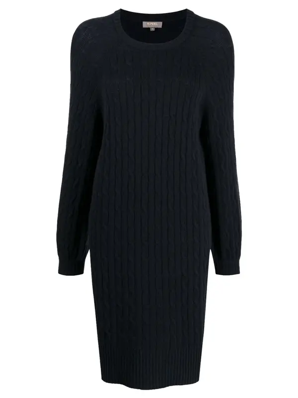 N.peal Cable-knit Round-neck Dress - Blue