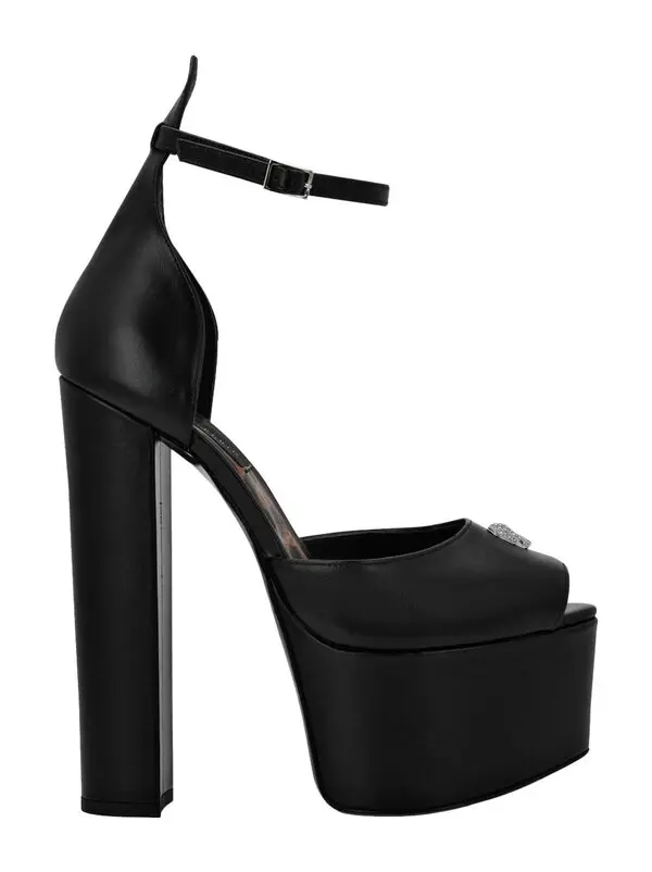 Philipp Plein Platform Leather Sandals - Black