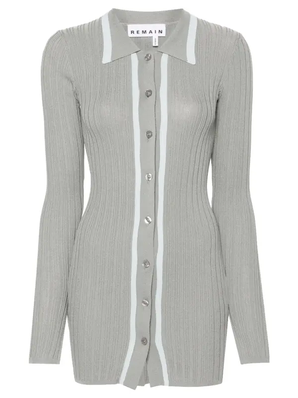 Remain Birger Christensen Ribbed-knit Mini Dress - Grey
