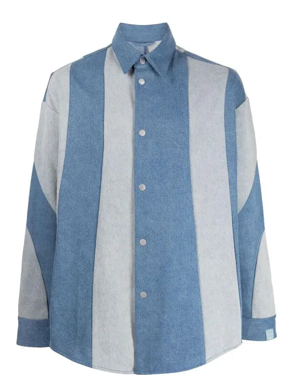 CROQUIS Striped Denim Shirt - Blue