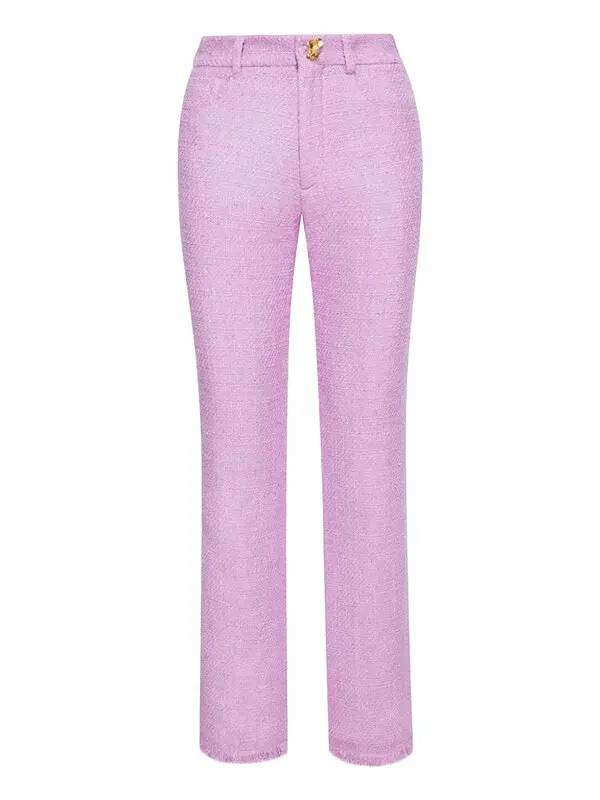 Oscar De La Renta Cropped Tweed Trousers - Pink