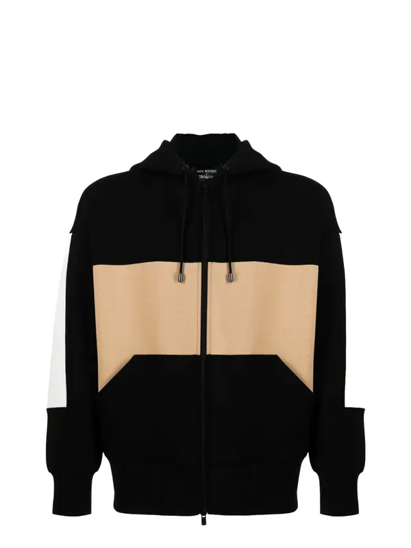 CROQUIS X Neil Barrett Colour-block Zip-up Hoodie - Black